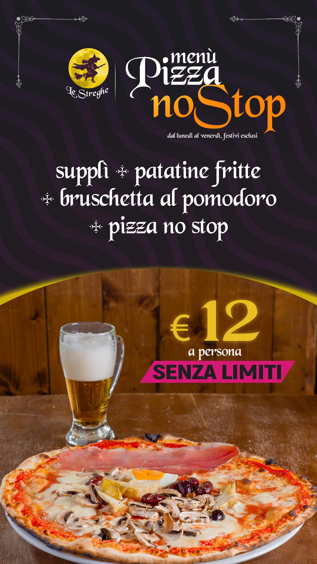 Menu Pizza NO STOP - Eventi / Serate a Tema - Cena Spettacolo ...